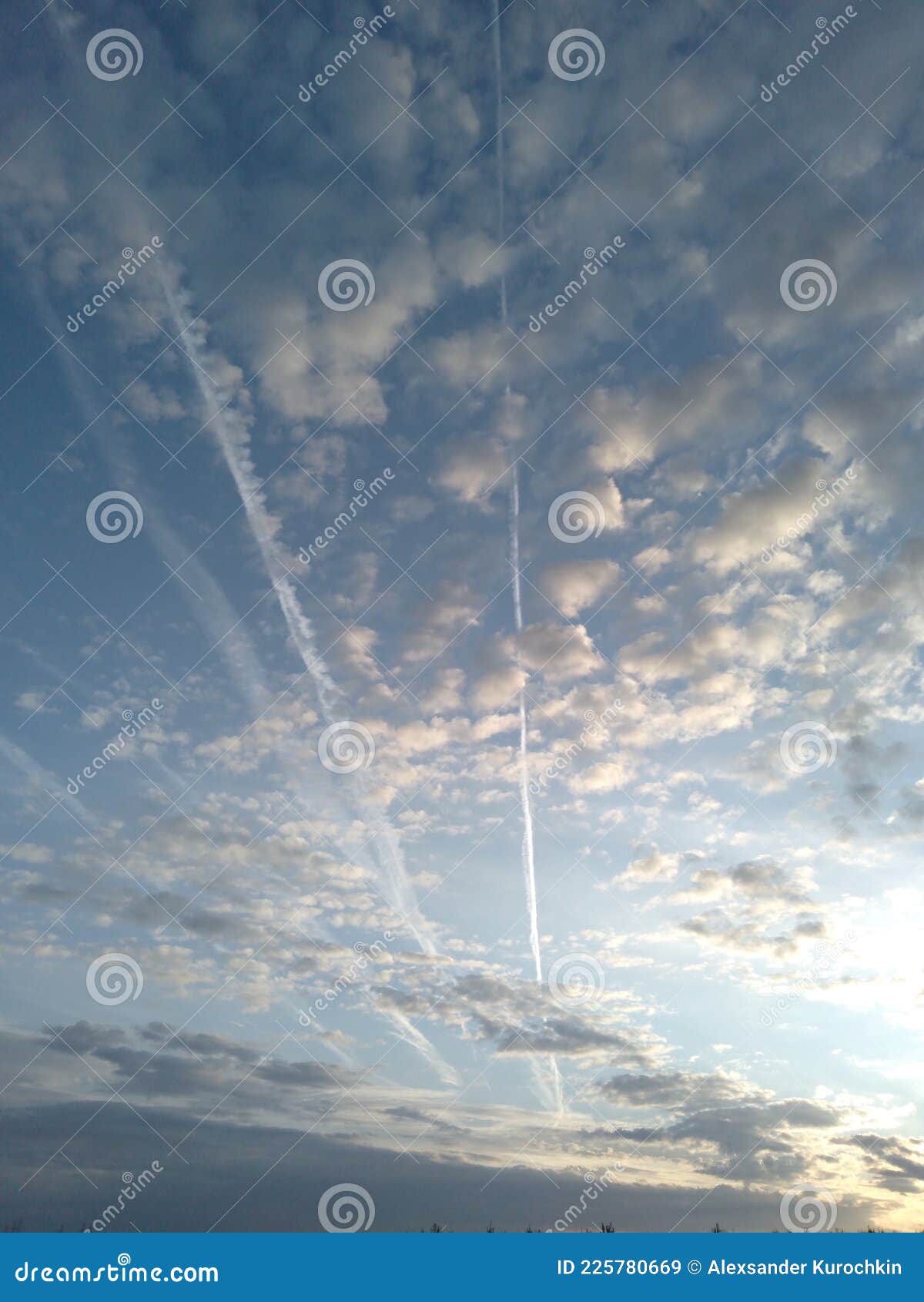 Airplane tracks stock image. Image of field, line, dawn - 225780669