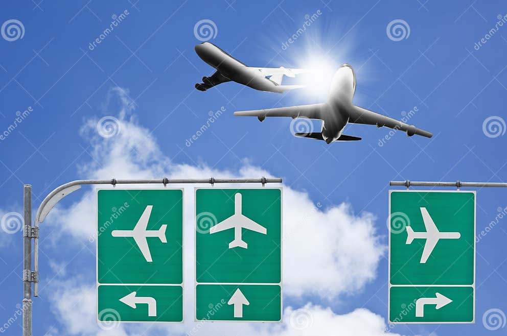 Airplane traffic sign stock photo. Image of abstract - 17164432