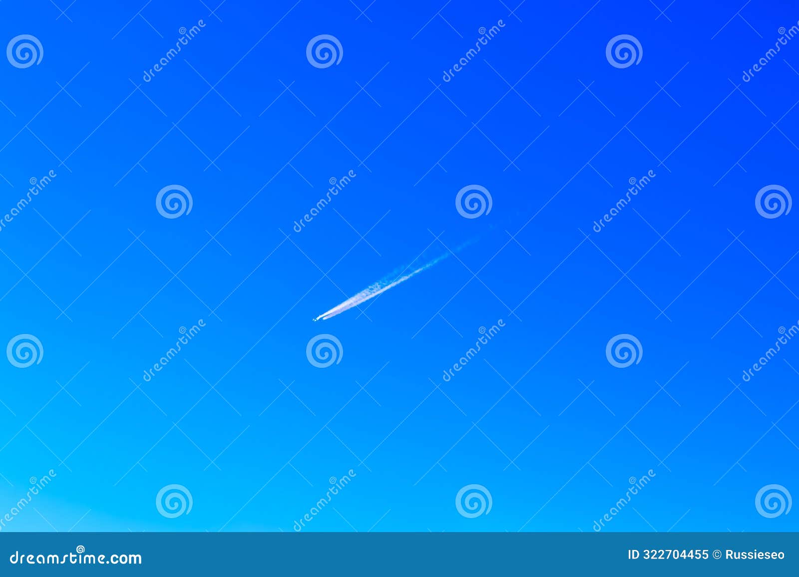Airplane Trail in the Blue Sky Stock Image - Image of clouds, blue ...