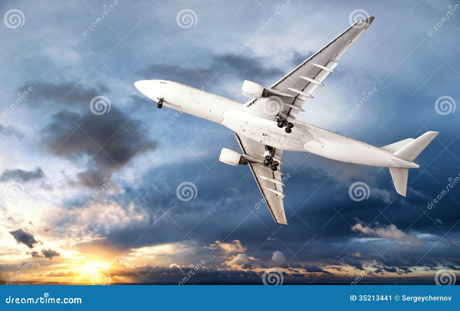 Airplane Transportation. Jet Air Plane Stock Image - Image of dream ...