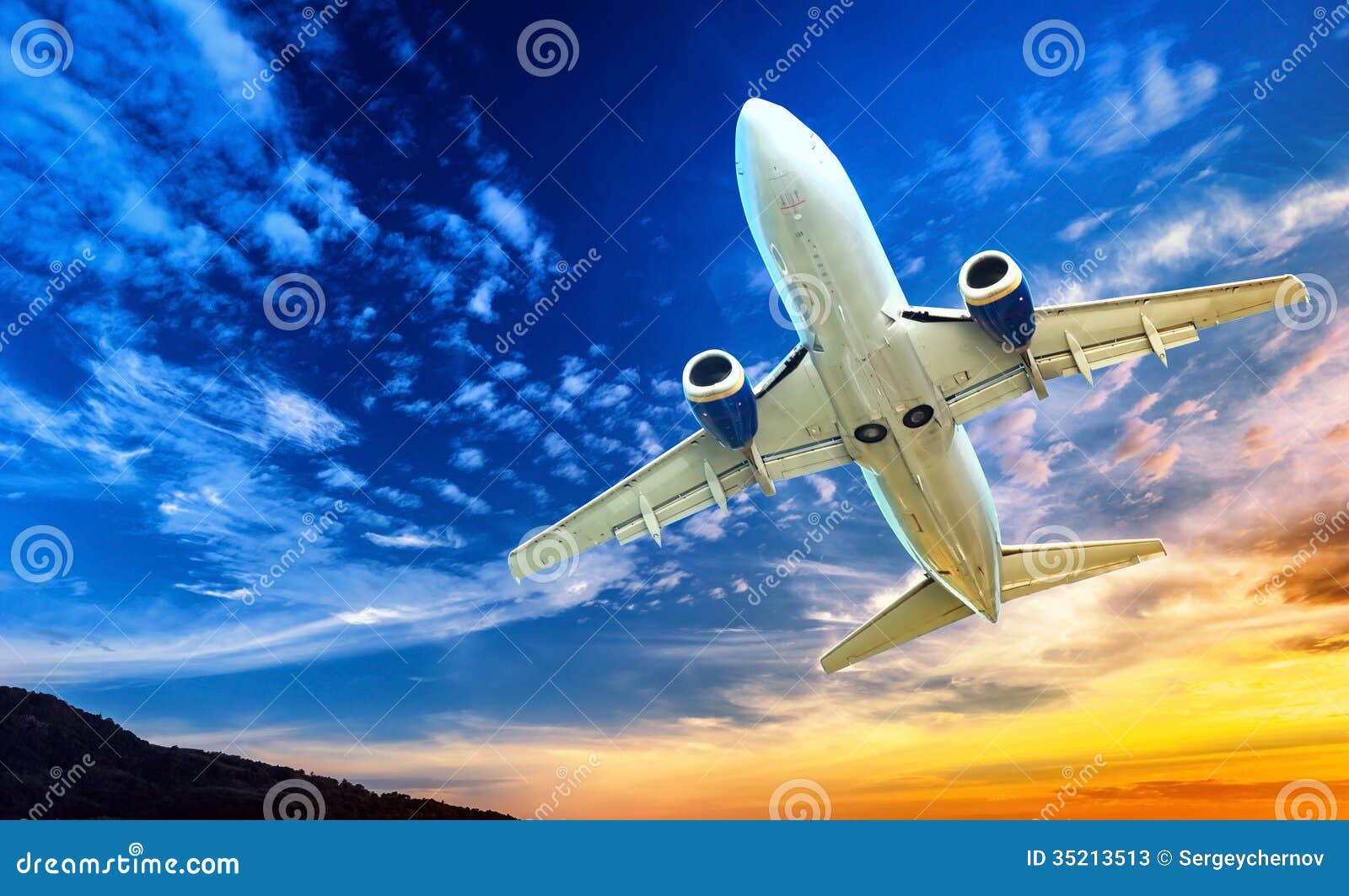 Airplane Transportation. Jet Air Plane Stock Image - Image of modern ...