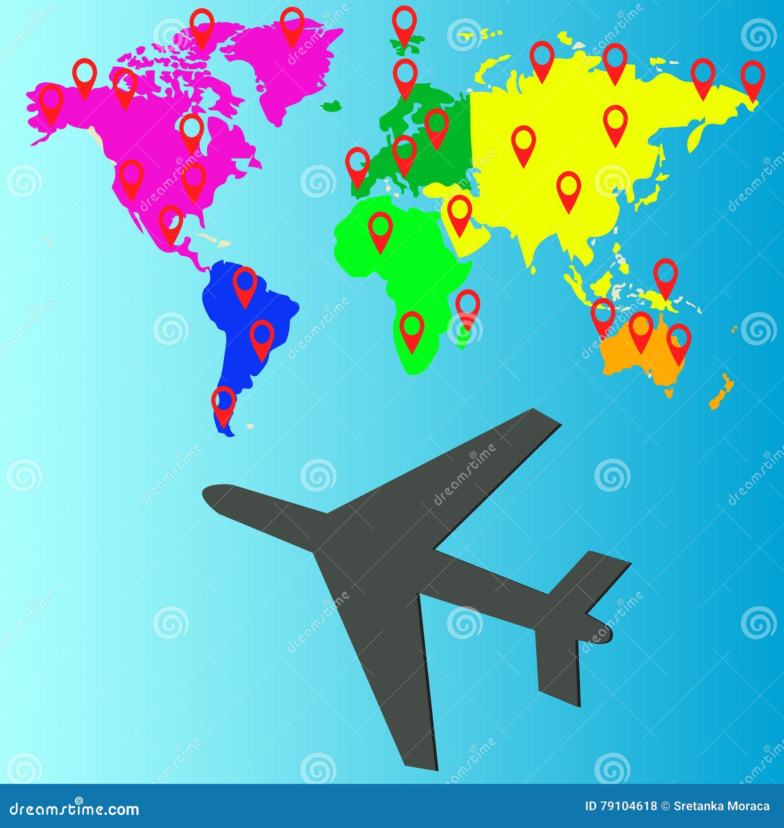 Airplane Travel Design, Vector Illustration. Stock Illustration ...