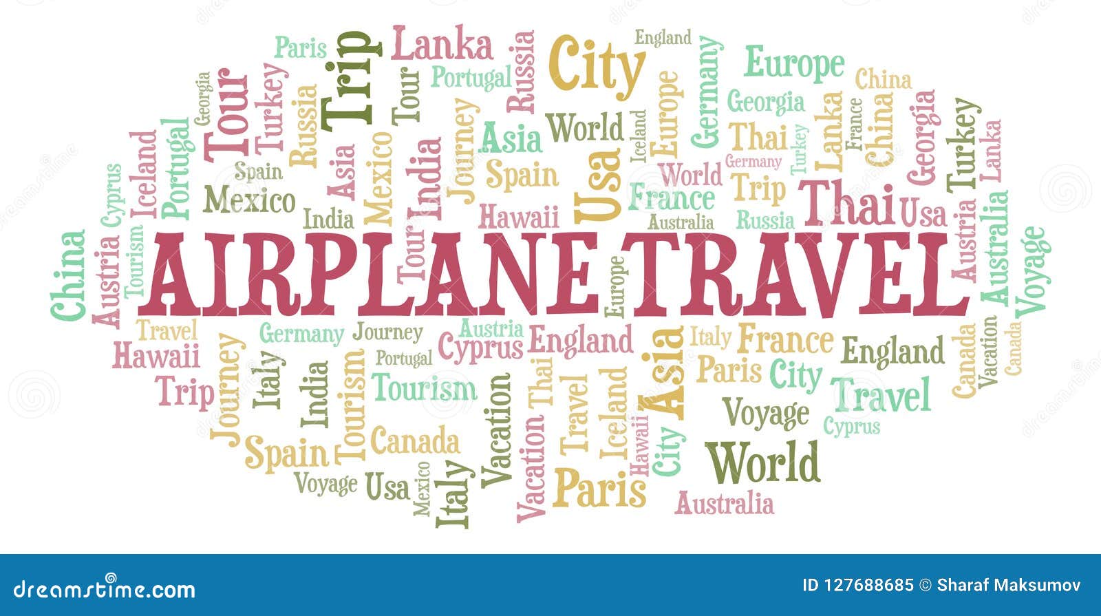 Airplane Travel Word Cloud. Stock Illustration - Illustration of white ...