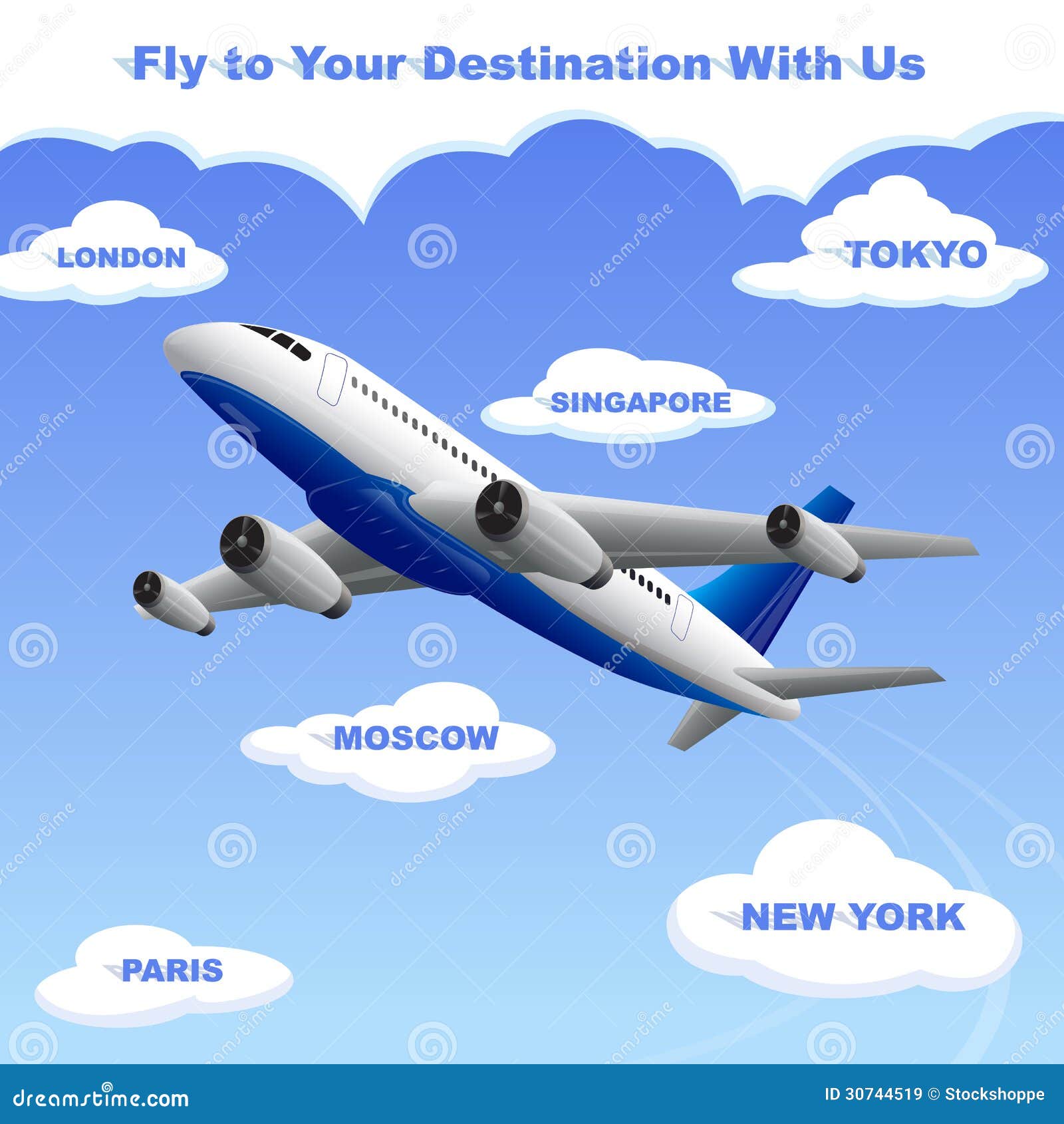 Airplane Travelling To Your Destination Stock Vector - Illustration of ...