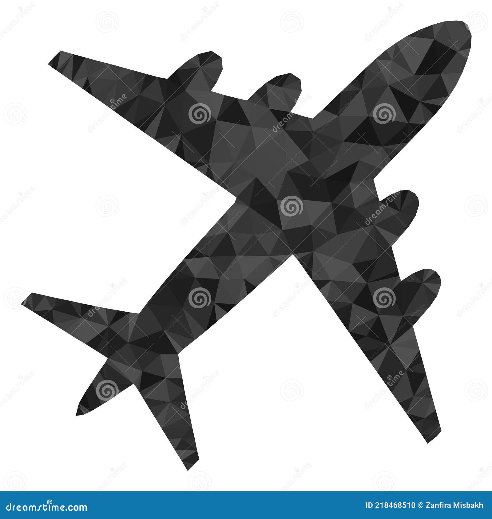 Airplane Triangle Lowpoly Flat Icon Stock Vector - Illustration of flat ...