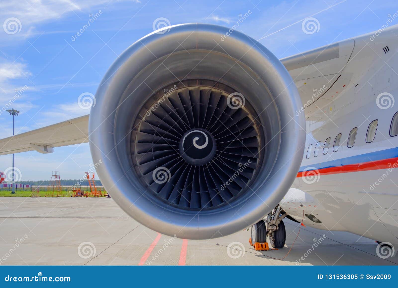 Airplane Turbine, Jet Engine of Passenger Aircraft Stock Image - Image ...