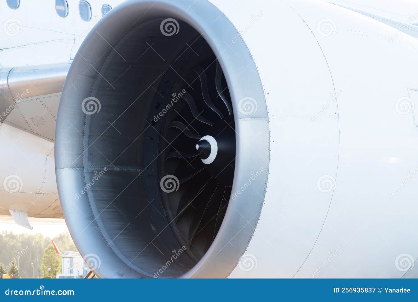 Airplane Turbine with Propeller Close-up Stock Image - Image of airport ...