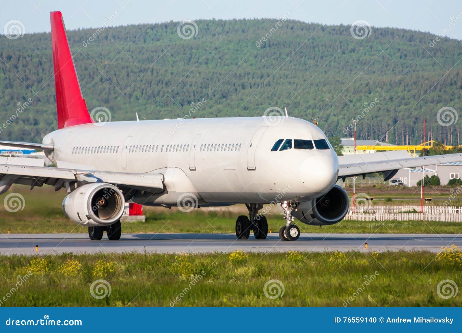 The Airplane Turn Around on the Runway Stock Photo - Image of fuselage ...