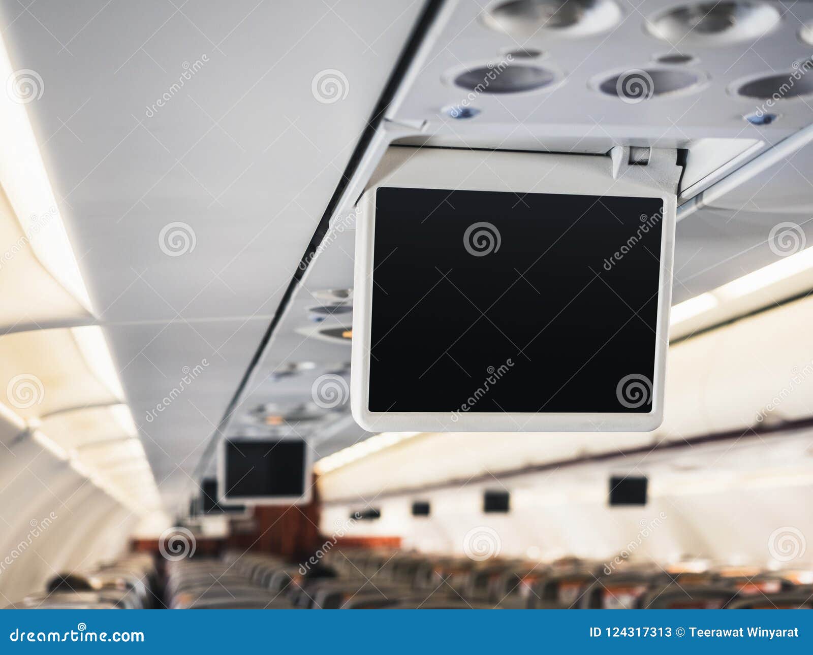 Airplane Tv Screen Flight Information Aboard Blank Template Stock Image ...