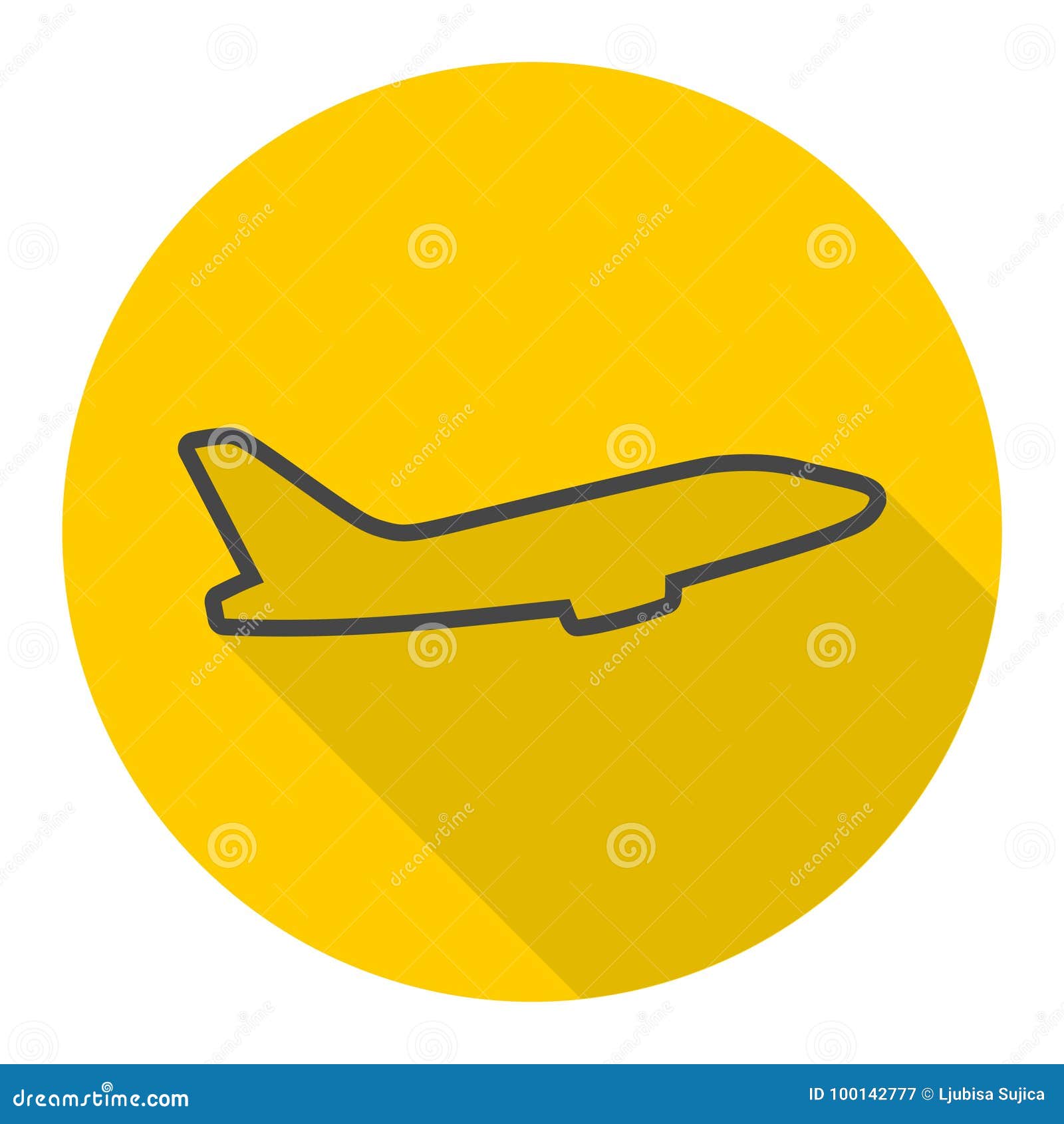 Airplane Up Icon with Long Shadow Stock Vector - Illustration of ...