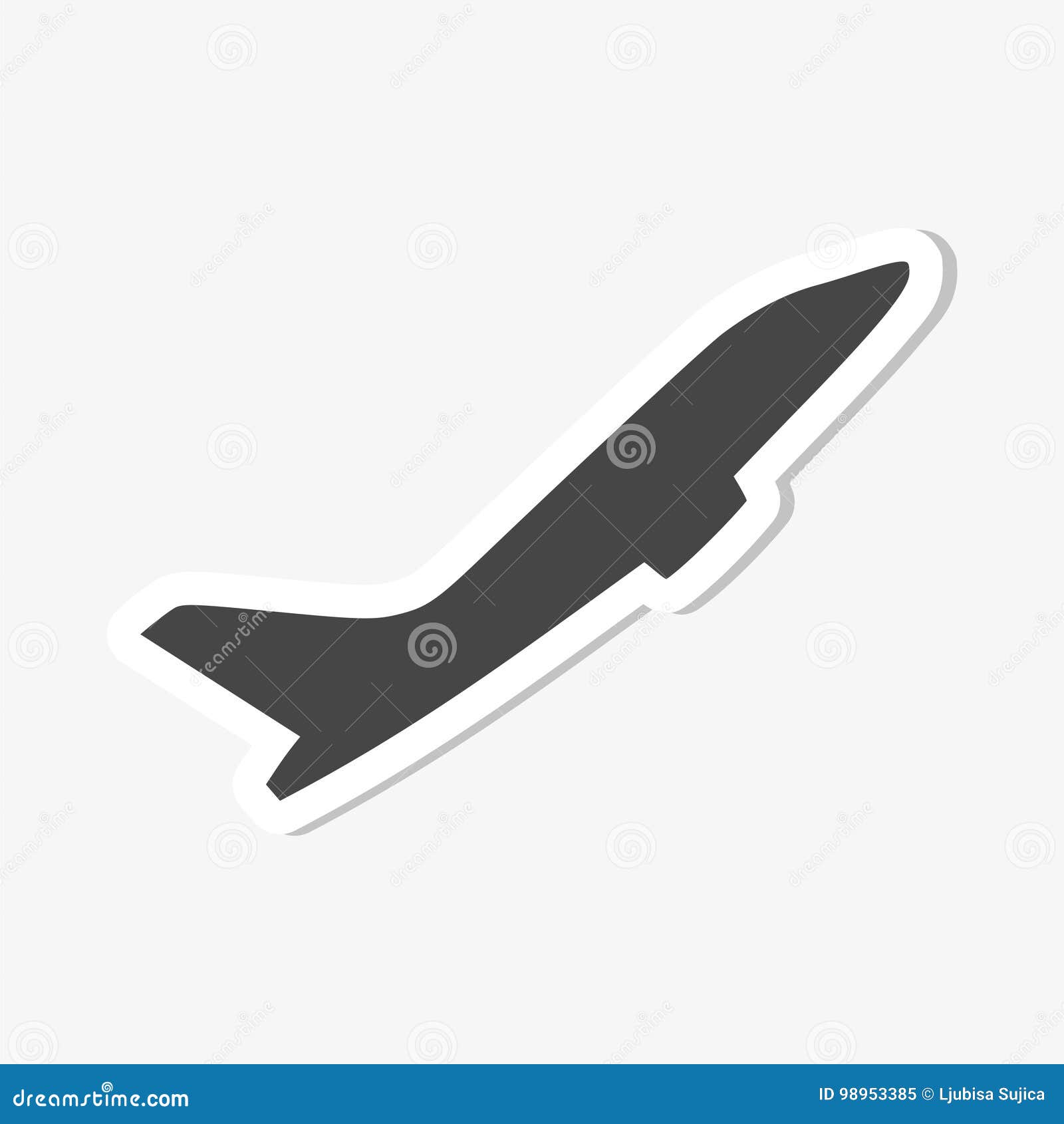 Airplane up icon sticker stock vector. Illustration of aviation - 98953385
