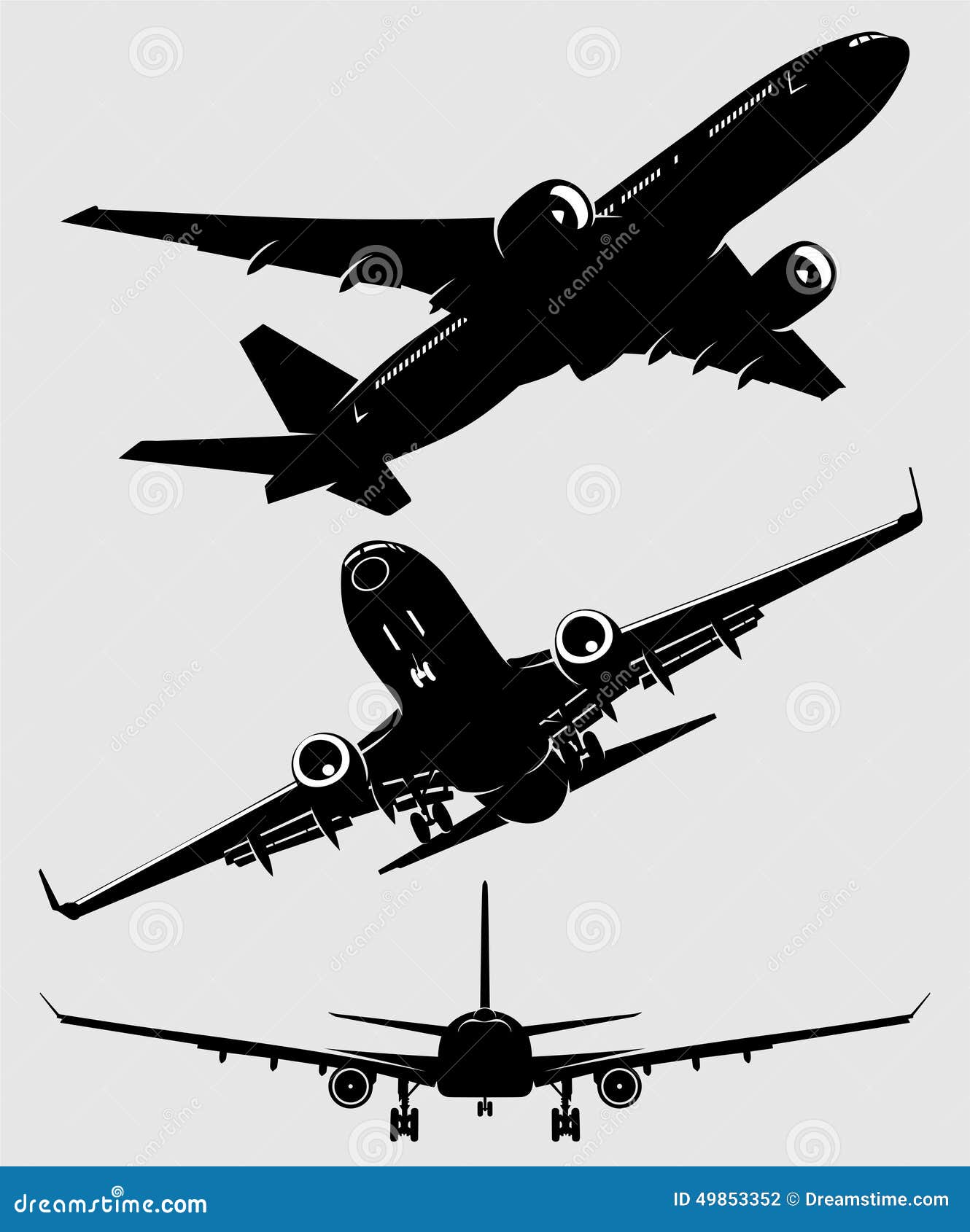 Airplane stock vector. Illustration of plane, flight - 49853352