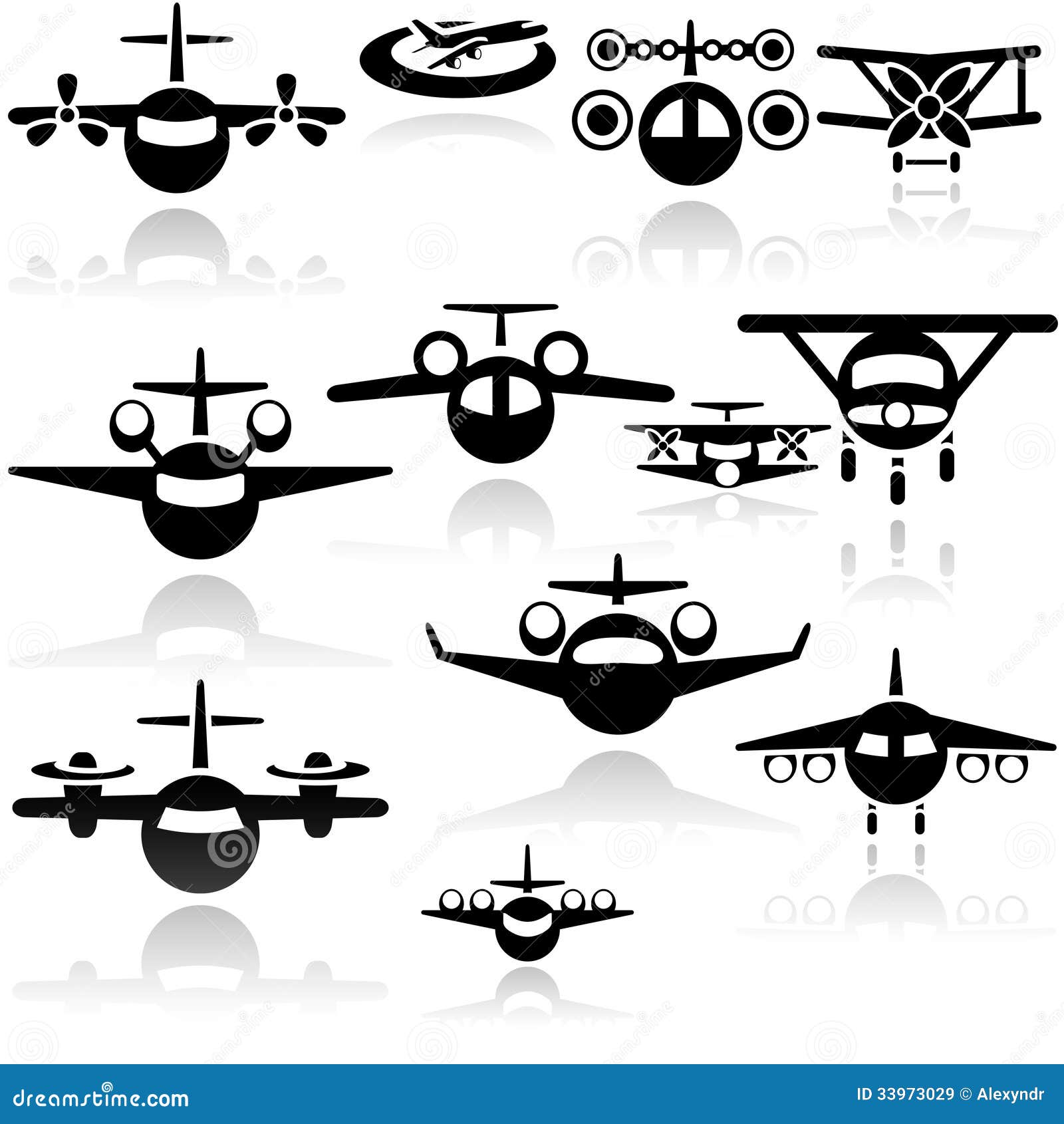 Airplane Vector Icons Set. EPS 10 Stock Vector - Illustration of ...