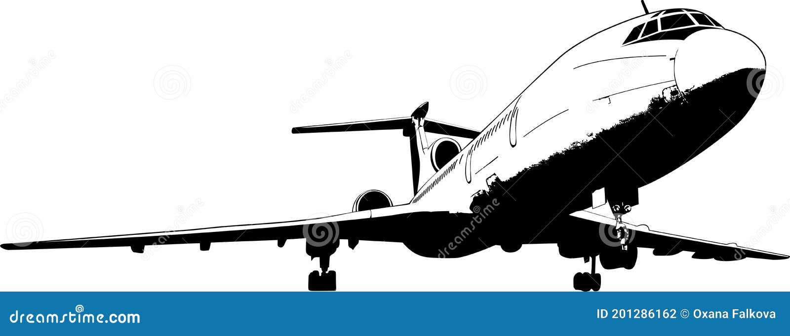Airplane stock vector. Illustration of lines, commercial - 201286162