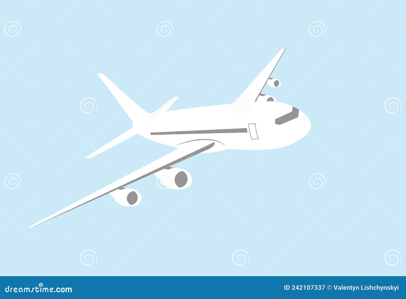 Airplane Vector Image on Light Background in Modern Style Stock ...
