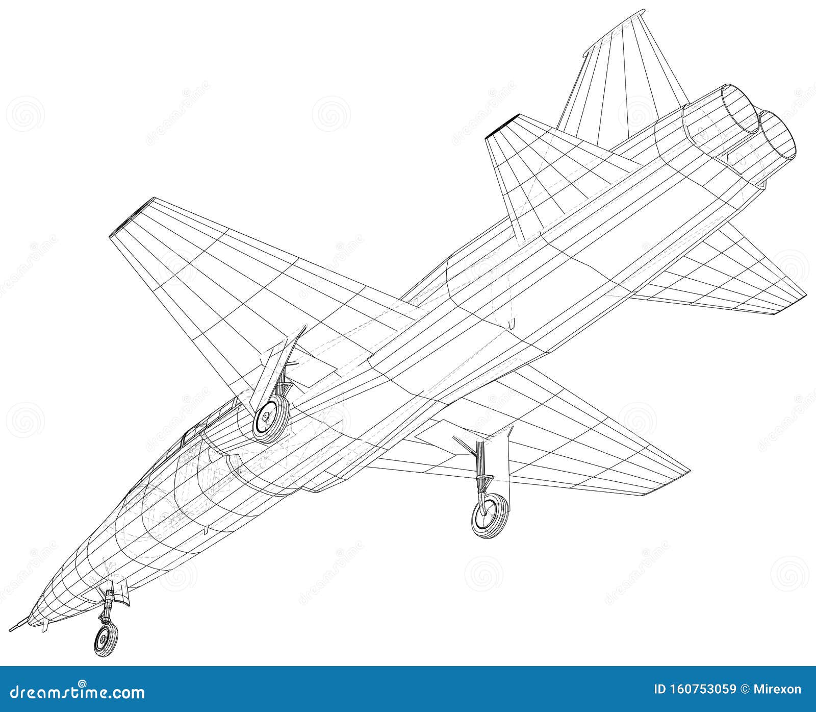 Airplane. Vector Wireframe Concept Stock Vector - Illustration of speed ...