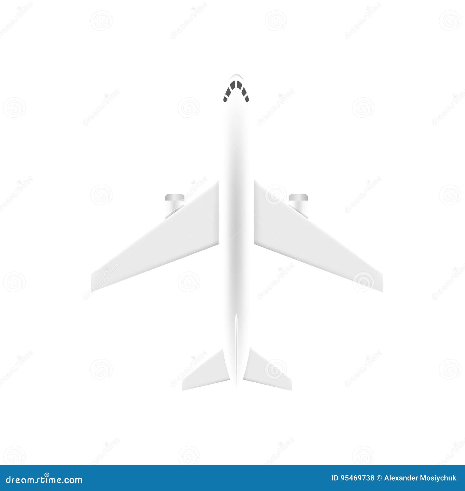 Airplane Top View. Vector Illustration High Detaled Airplane ...