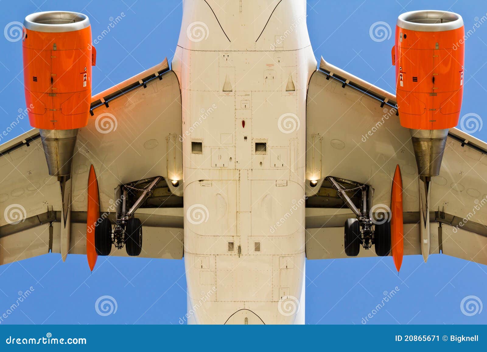 Airplane view from below stock image. Image of undercarriage - 20865671