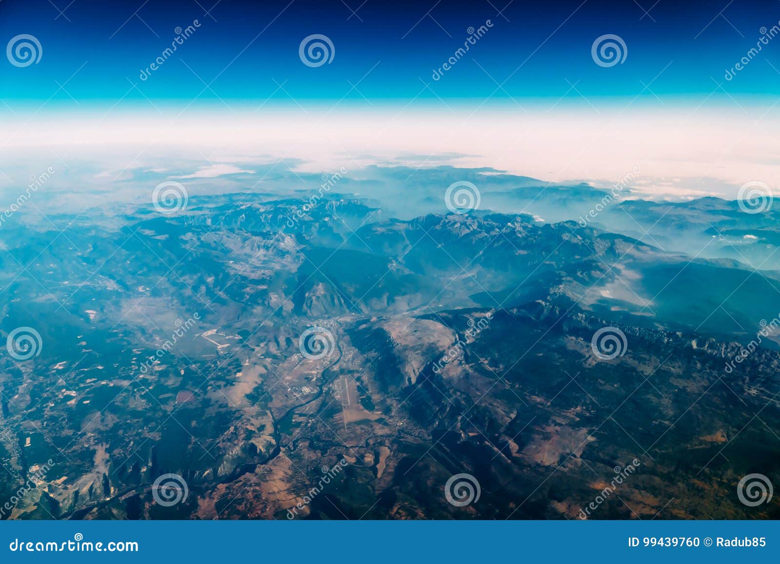 Airplane View of Earth Horizon Stock Photo - Image of curved, earth ...