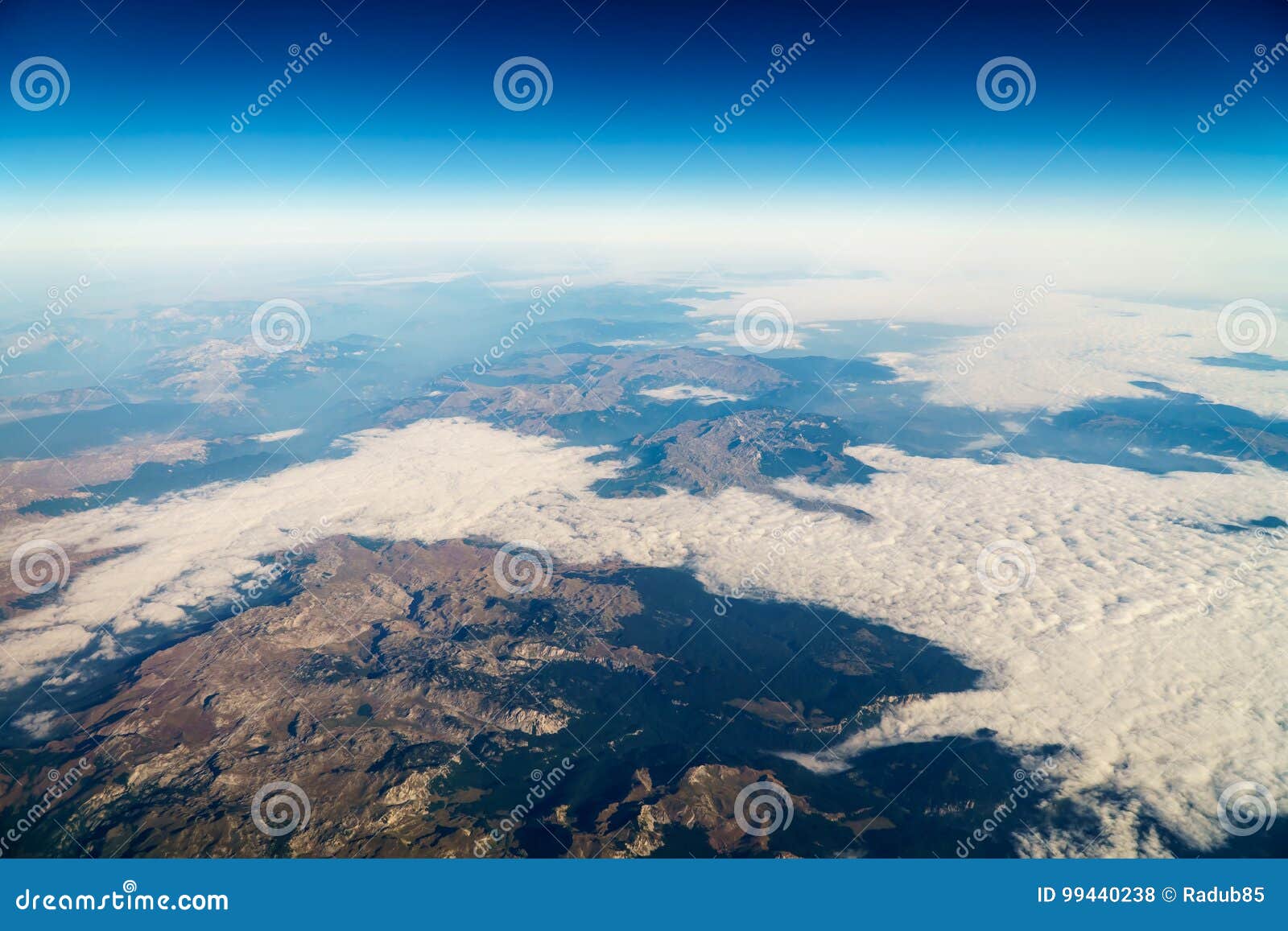 Airplane View of Earth Horizon Stock Photo - Image of landscape, clean ...