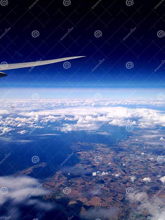 Airplane view of earth stock photo. Image of world, blue - 65861692