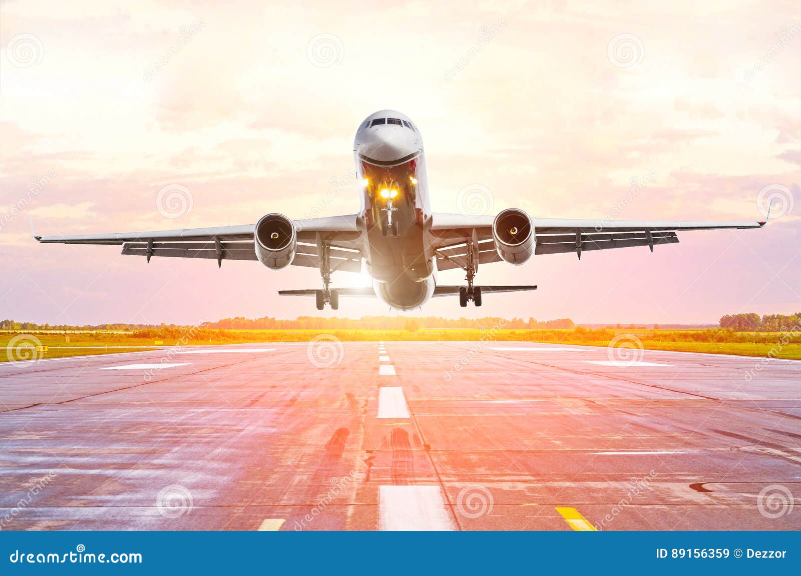 Cockpit And Fuselage Of Large Plane Jumbo For Loading With Attached ...