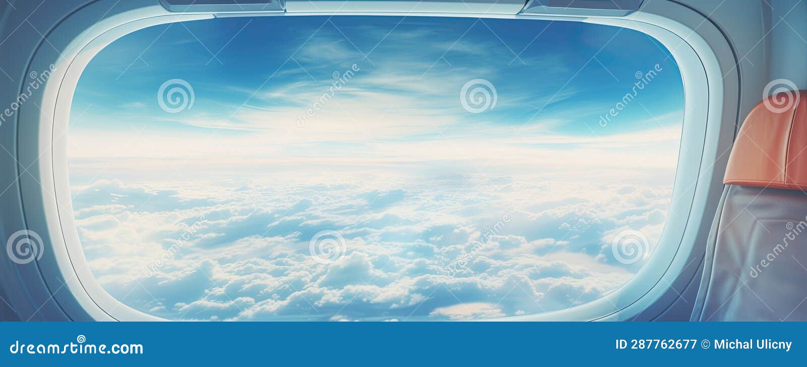 Airplane View from Inside Aircraft Window. Flying Above Ground Stock ...