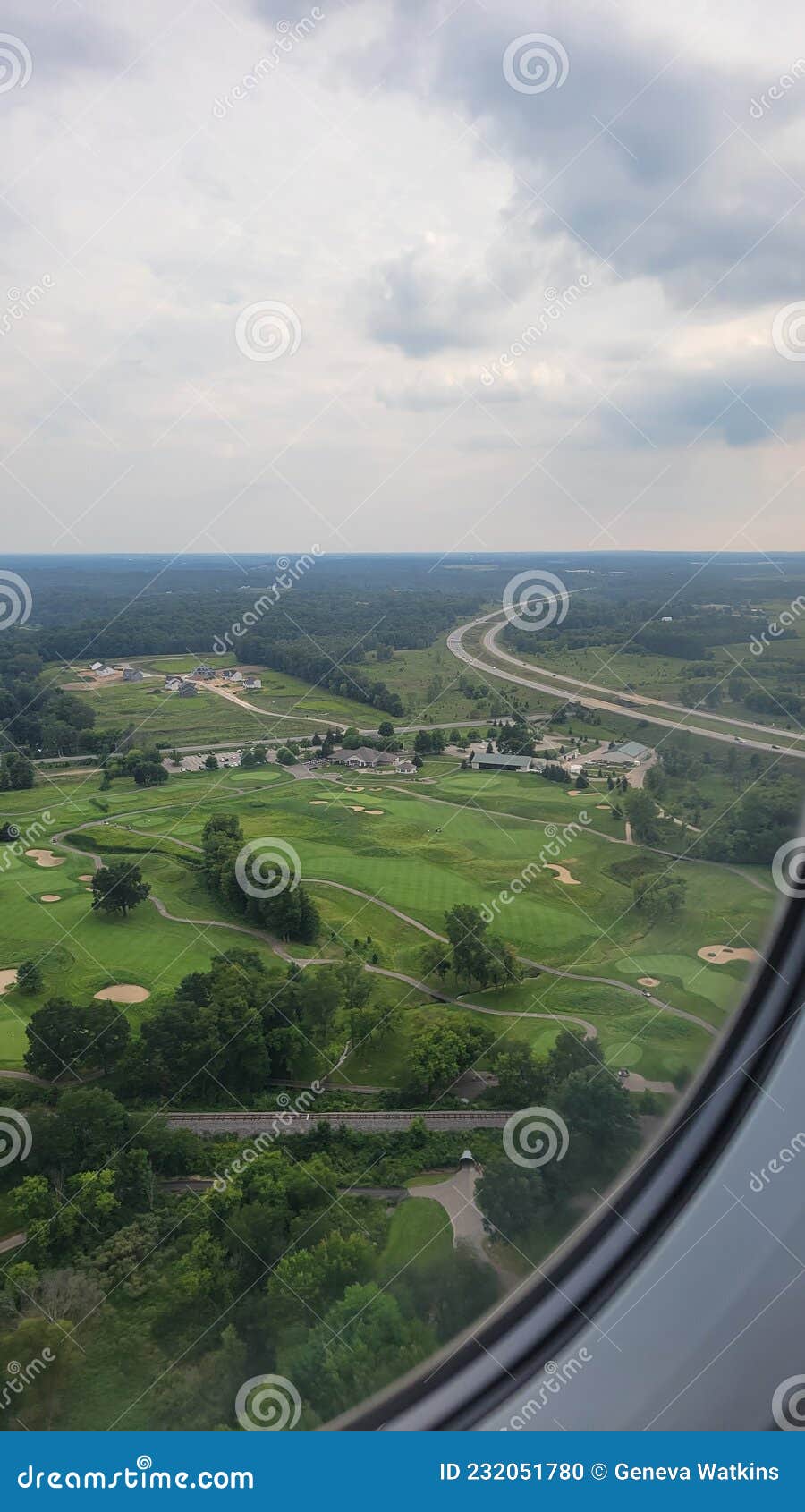 Airplane View Landscape Golf Course Stock Photo - Image of golf ...