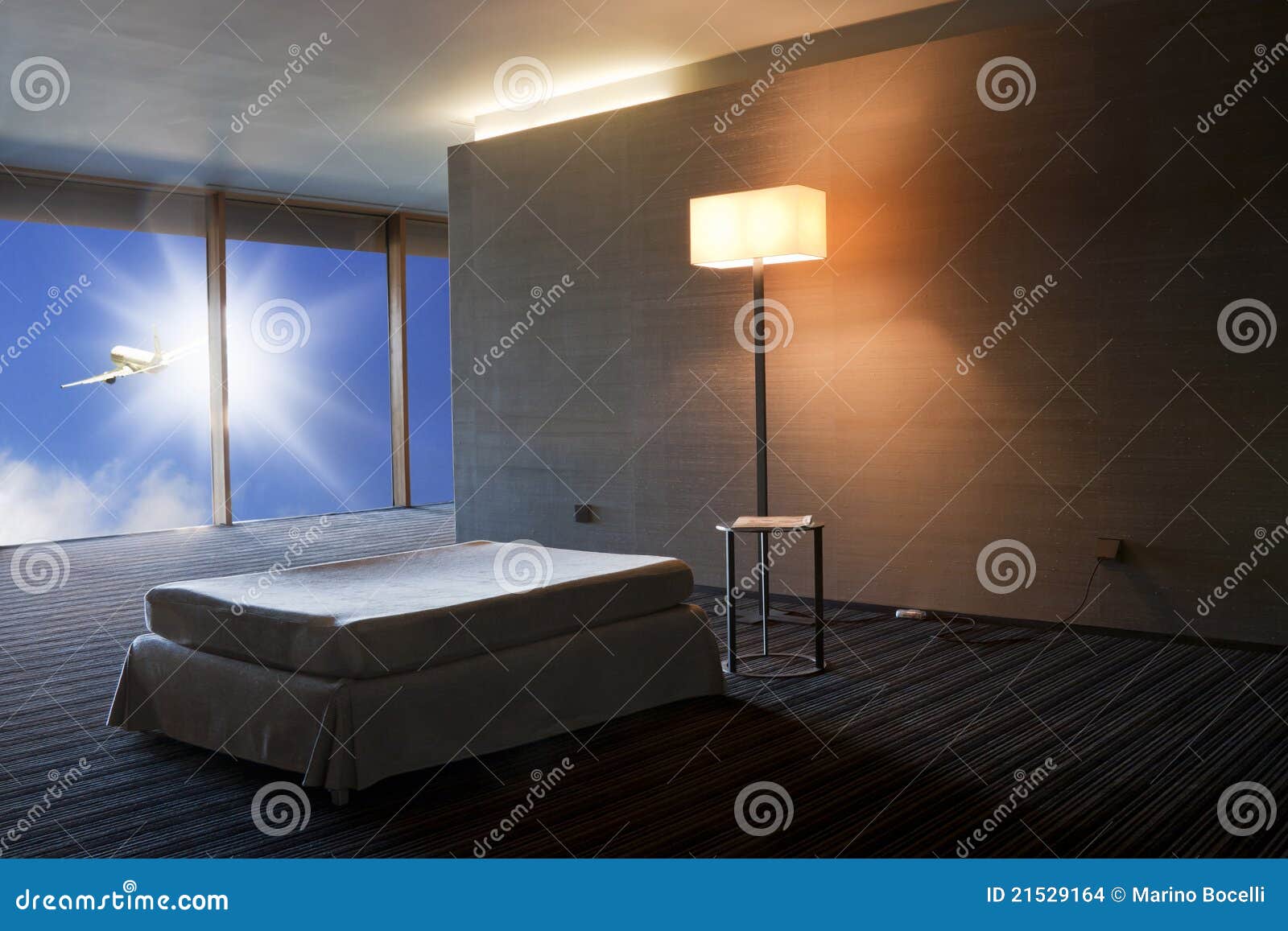 Airplane Viewed from a Hotel Room Stock Photo - Image of panorama, room ...