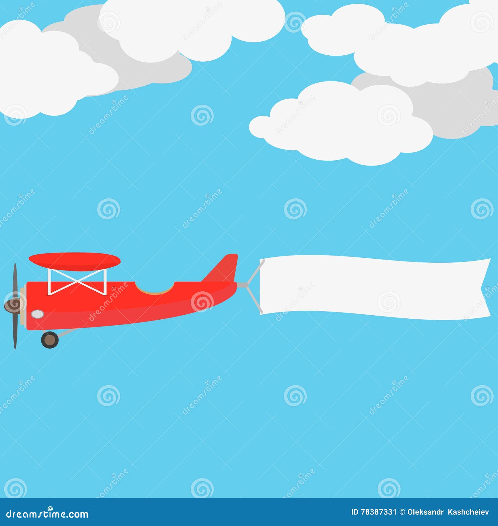 Airplane Vintage with Banner for Your Slogan. Vector Illustration ...