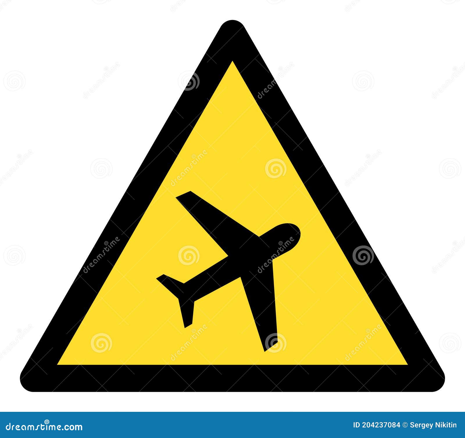 Airplane Warning Flat Icon Image Stock Vector - Illustration of notice ...