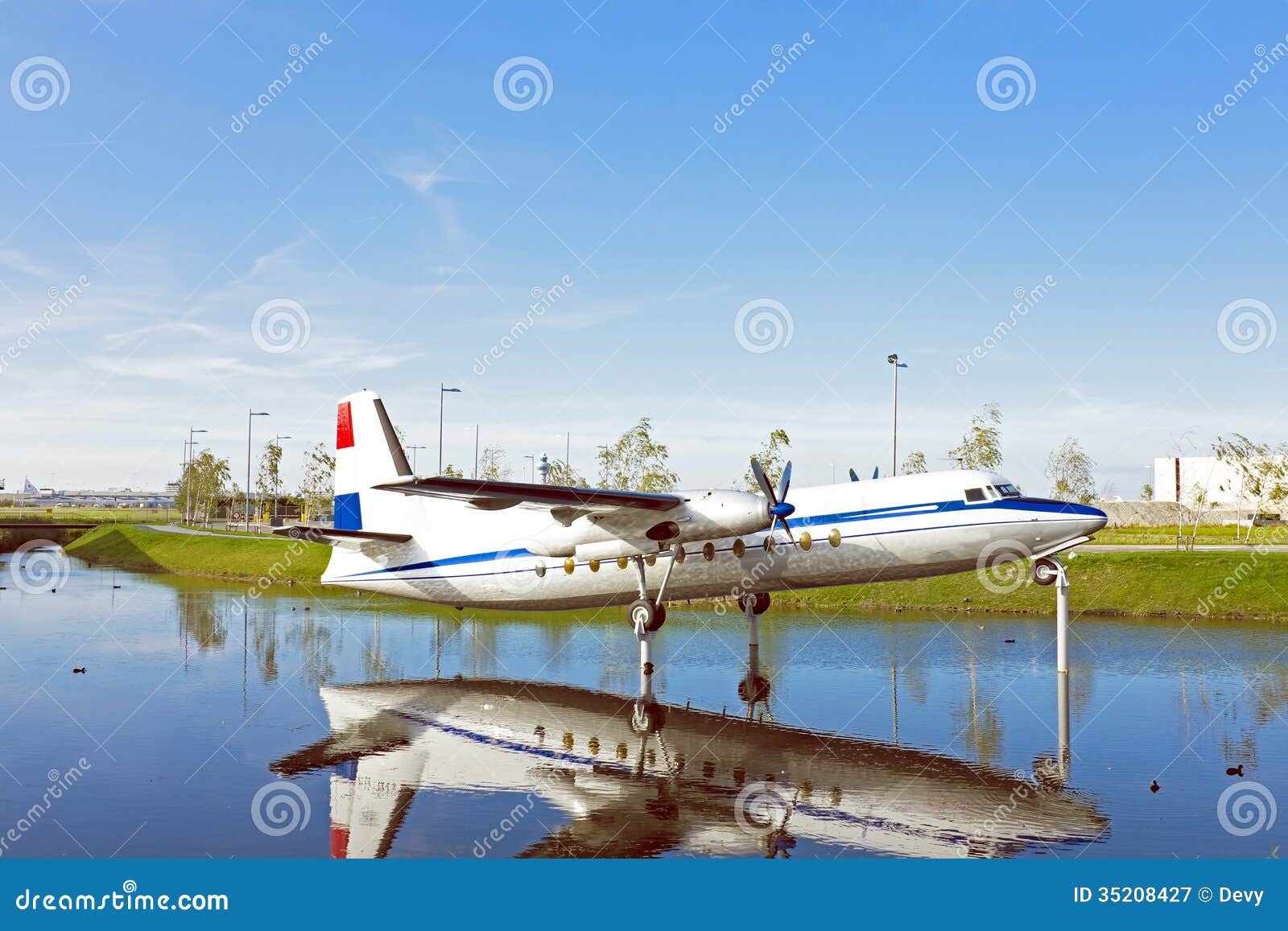 Airplane on Water in Netherlands Stock Image - Image of water, lake ...