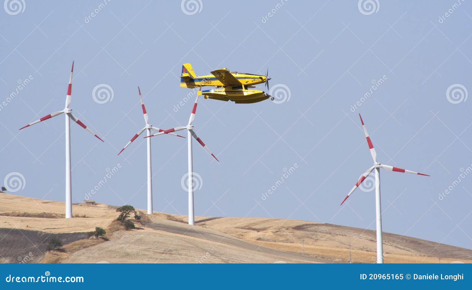 Airplane in wind farm editorial image. Image of catastrophy - 20965165