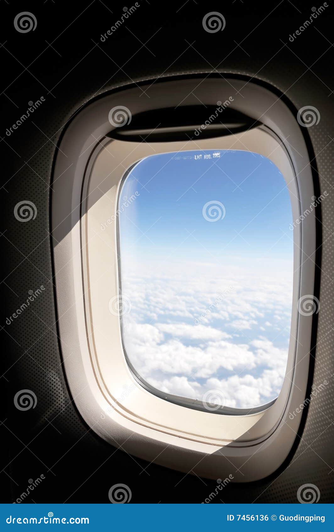 Airplane Window From Interior Of Aircraft With View Of Complex Highway ...