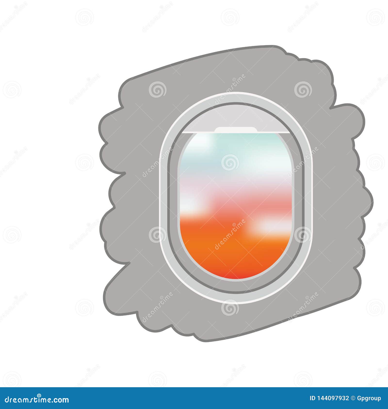 Airplane Window with Exterior View Stock Vector - Illustration of ...