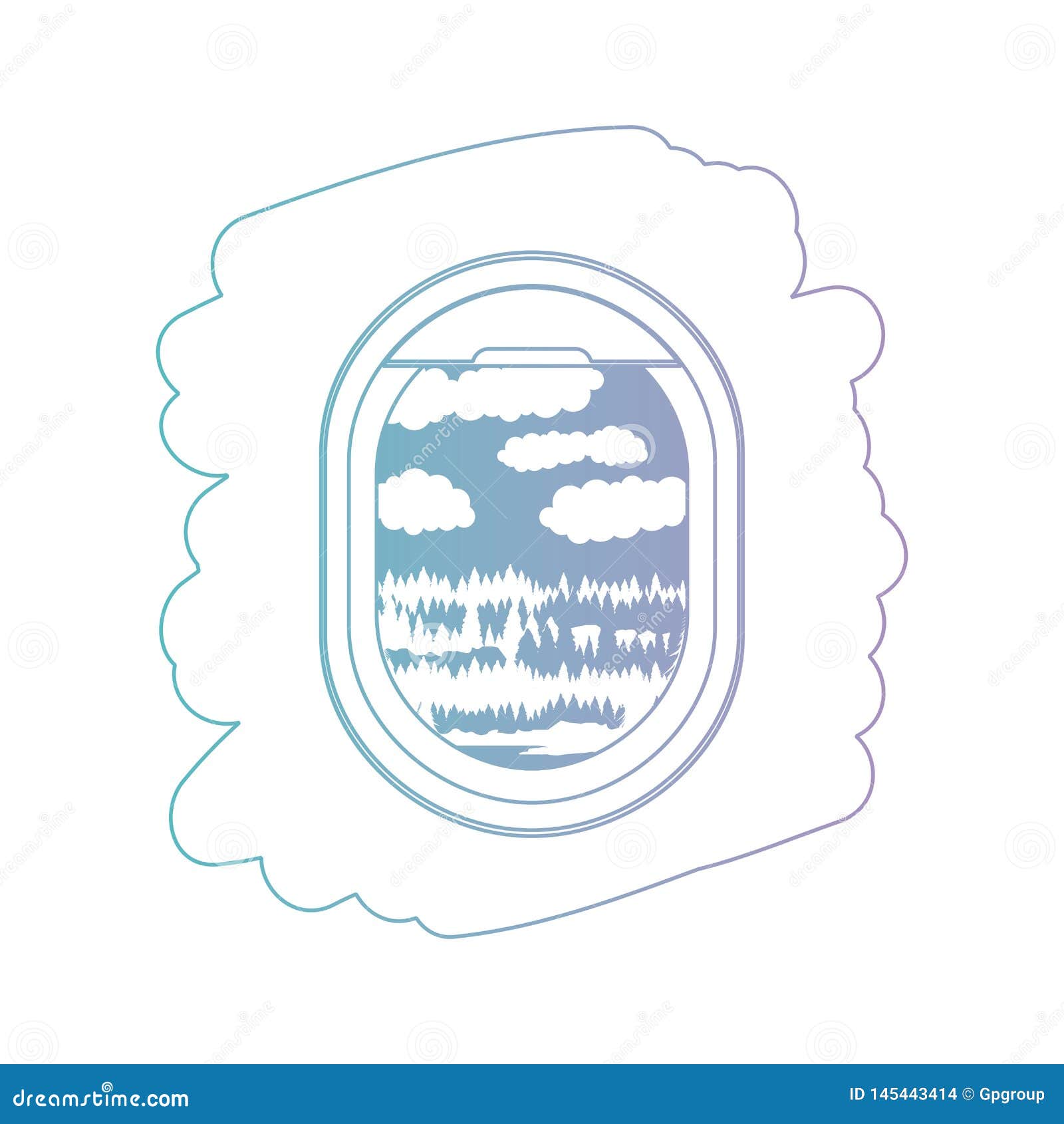 Airplane Window with Exterior View Stock Vector - Illustration of ...