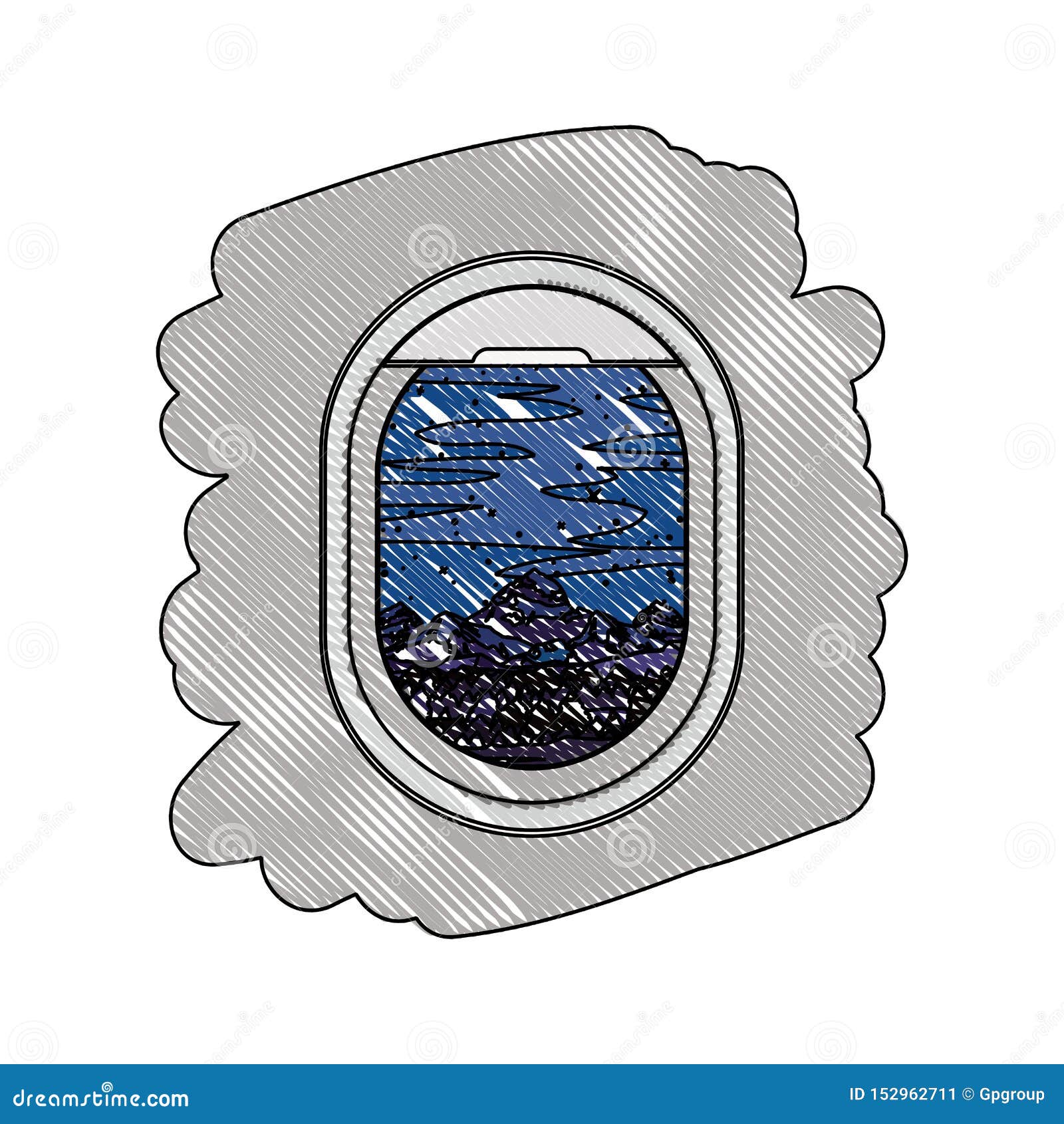 Airplane Window with Exterior View Stock Vector - Illustration of ...