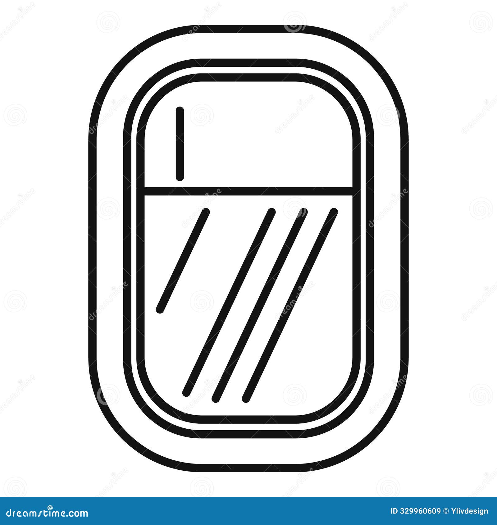 Airplane Window Illuminator Closed Showing Diagonal Lines Stock Vector ...