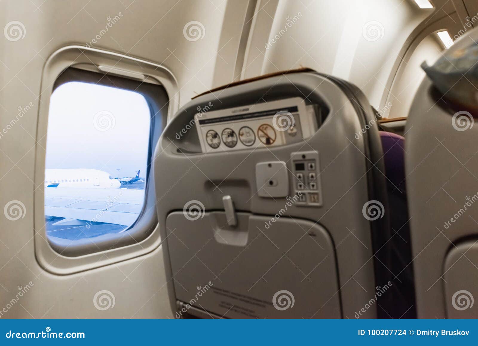 Airplane Window Passenger Cabin Stock Photo - Image of plane, class ...