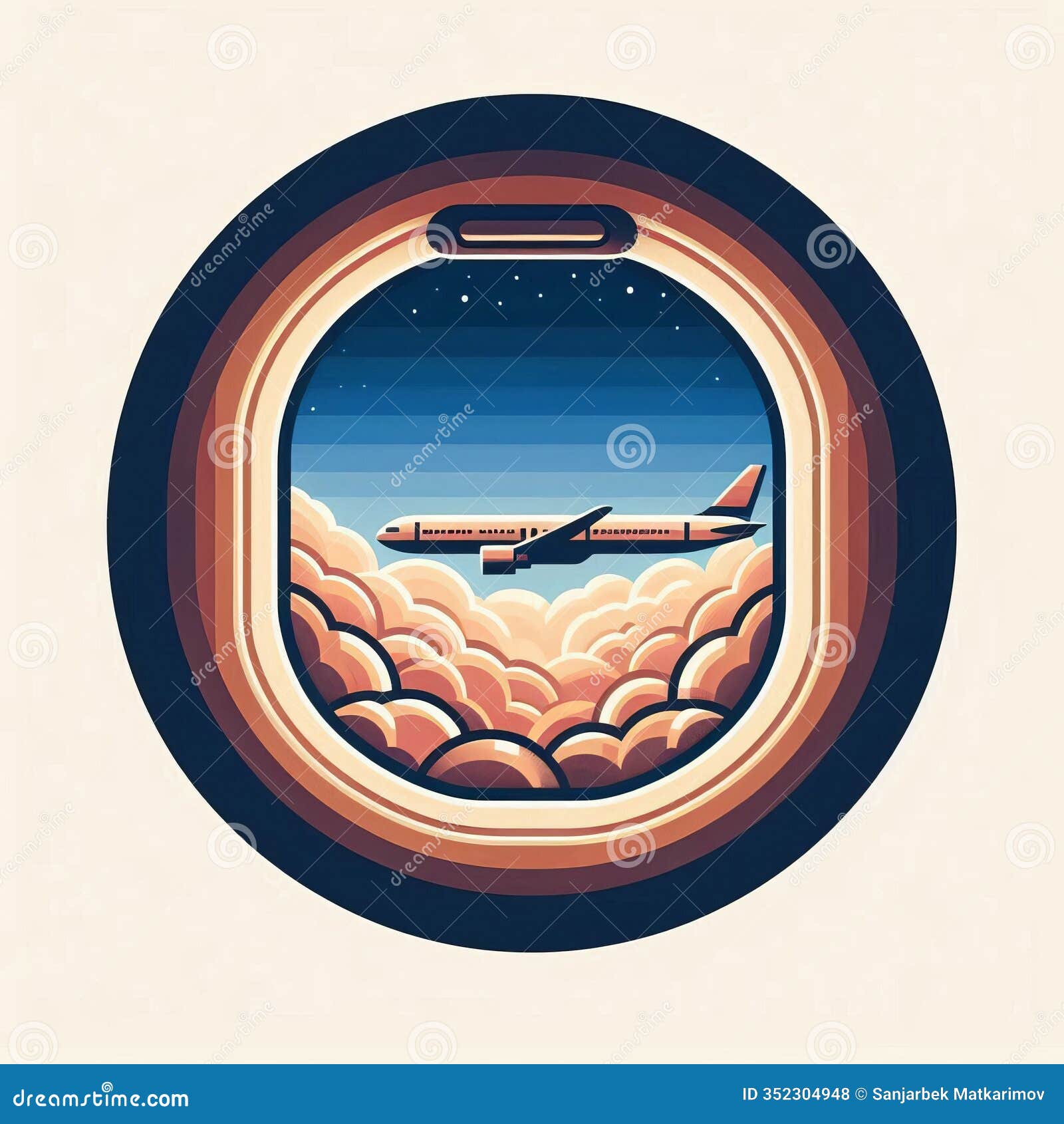 Airplane Window a Rounded Rectangle with a Smaller Darker Rectan Stock ...