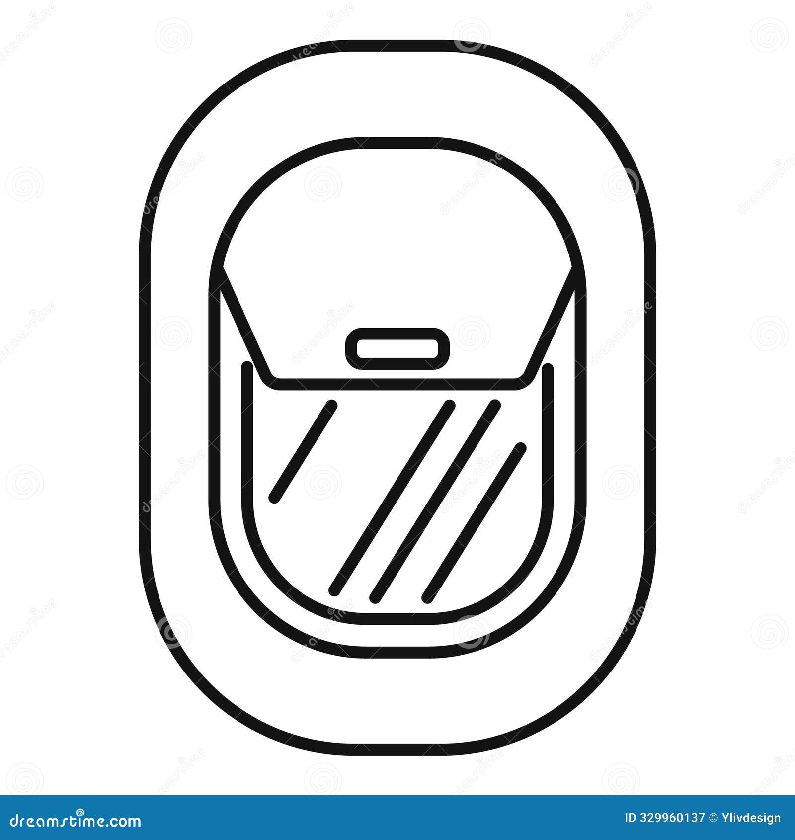 Airplane Window is Showing a View with Closed Sun Blind Stock ...