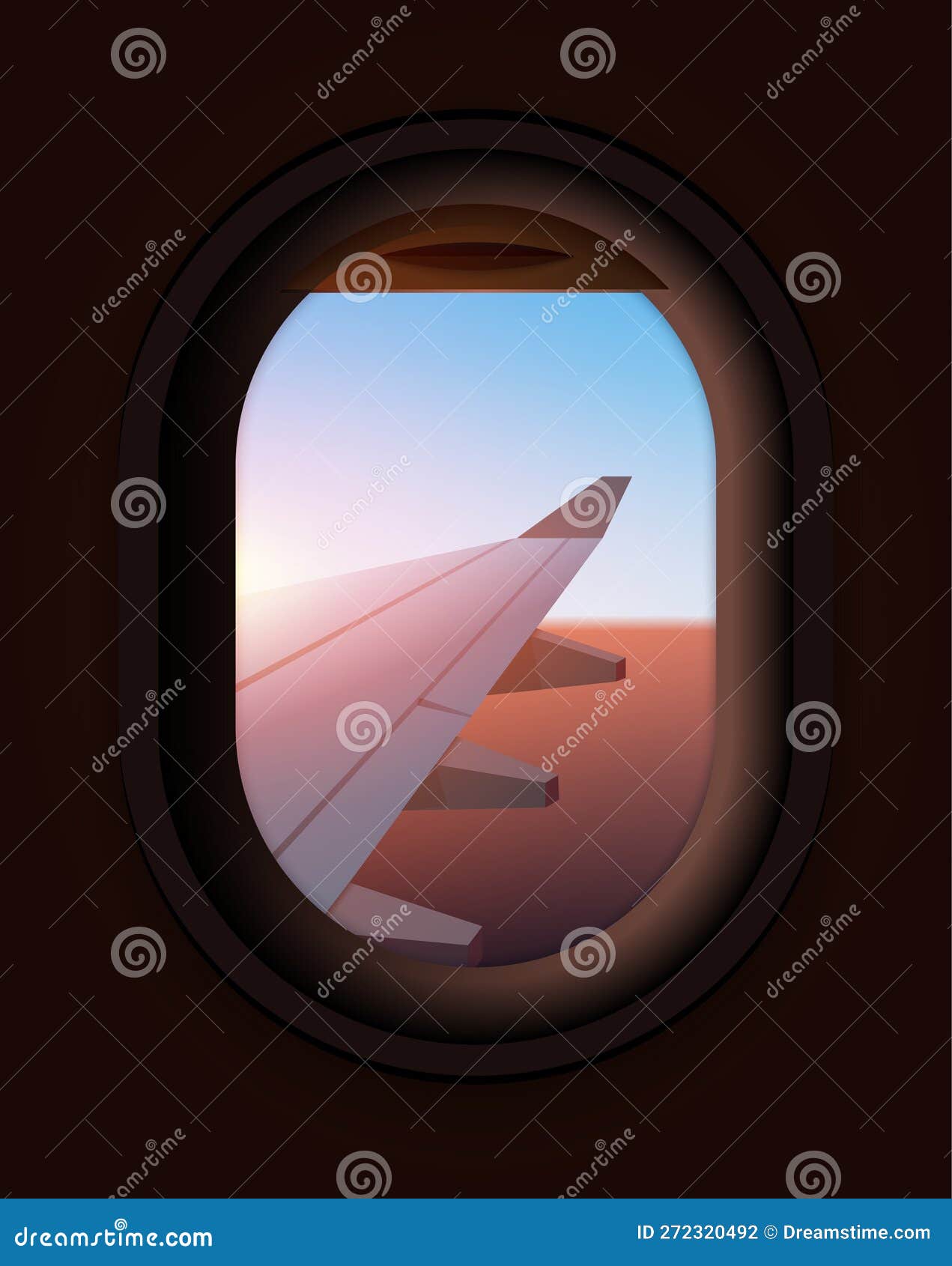Airplane Window Vector Inside Flight Interior Concept. Fly Window ...