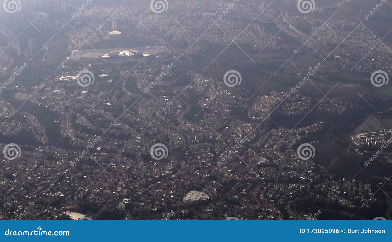 Airplane Window View - Approach Mexico City through Clouds Stock ...