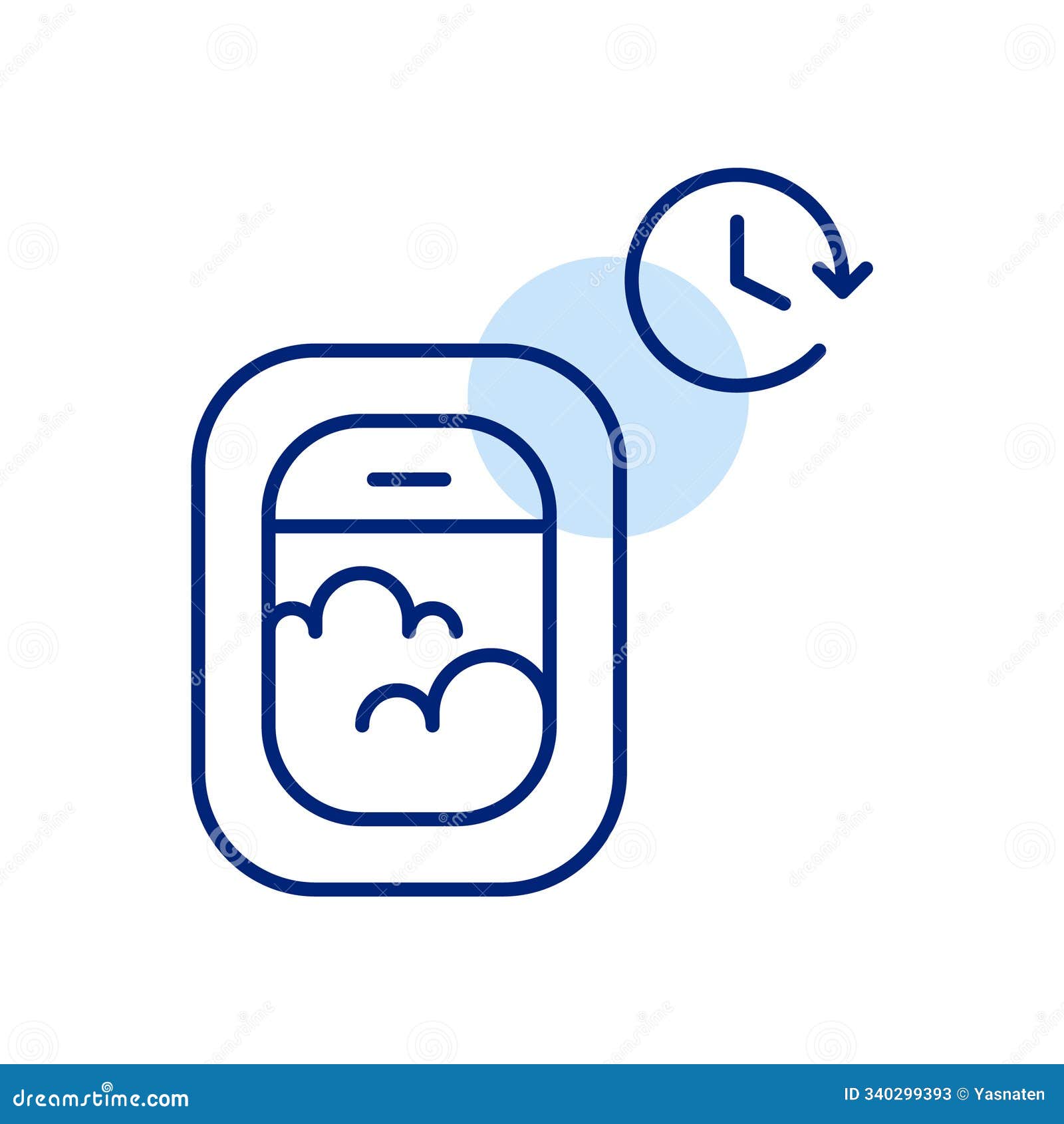 Airplane Window with View of Clouds and Clock. Comfortable Journey ...