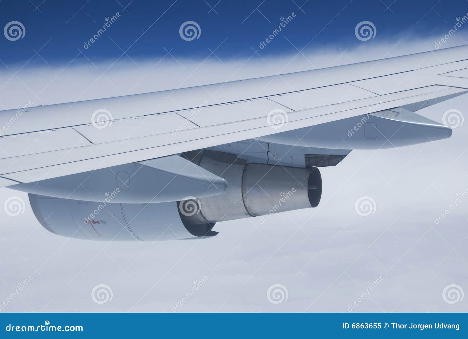 Airplane wing and engine stock image. Image of fast, transportation ...