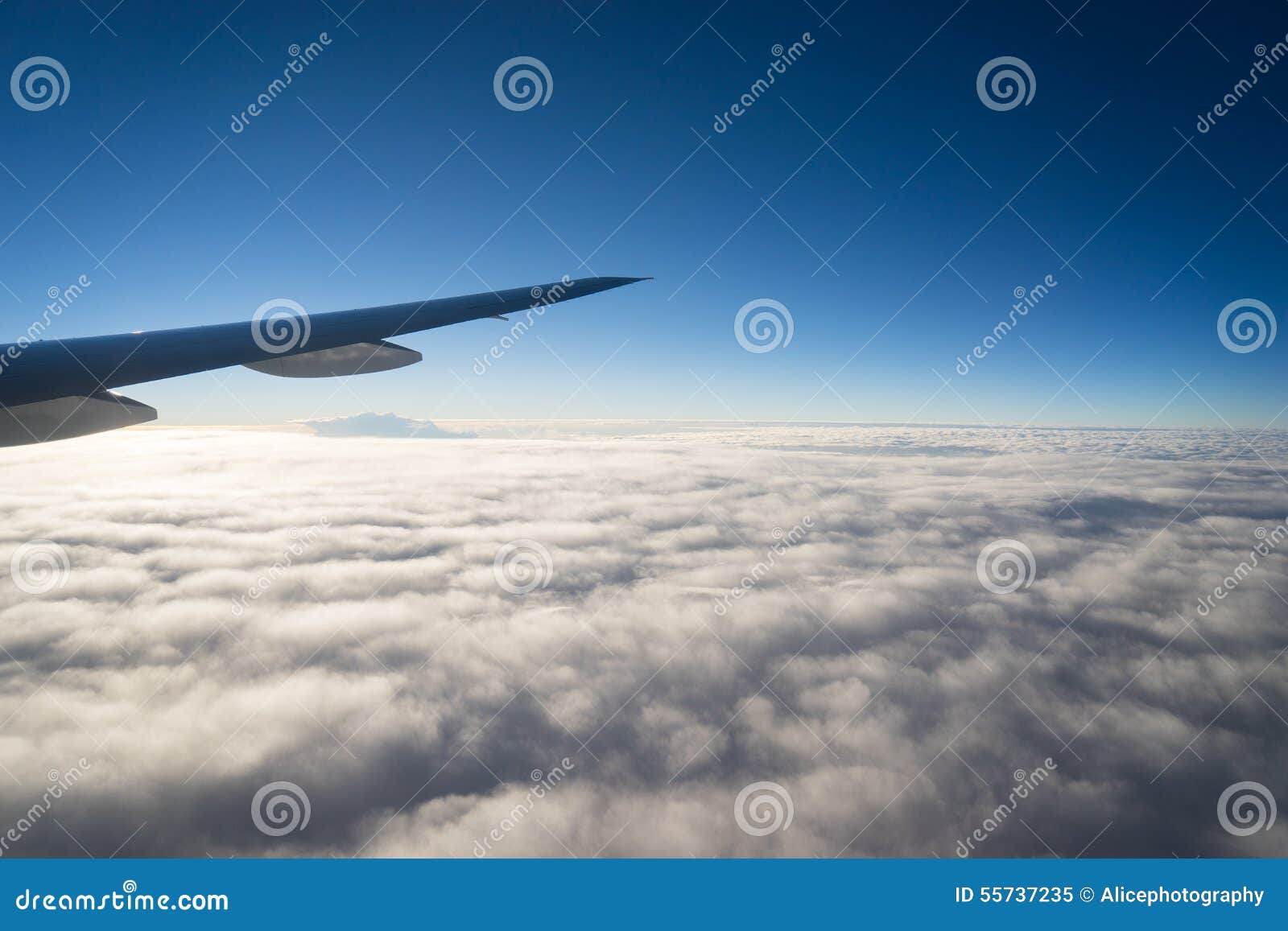 Airplane Wing in Flight from Window Stock Image - Image of flying ...