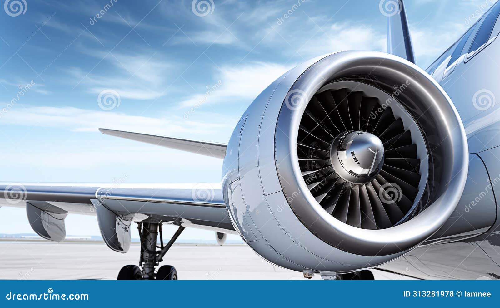 Wing Blades on Aircraft S Wing for Air Propulsion.AI Generated Stock ...