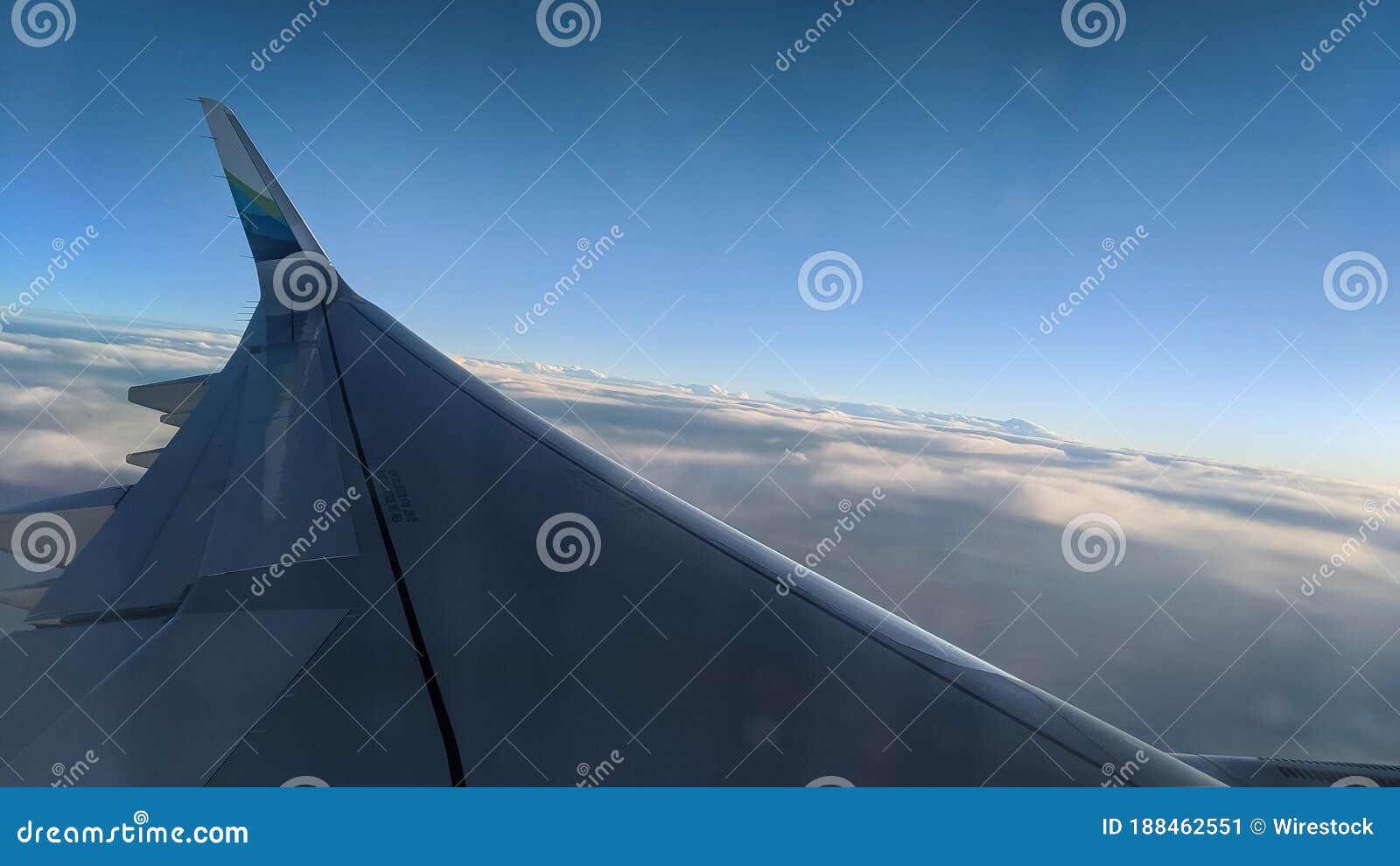 Airplane Wing Seen from Inside the Plane during Flight Stock Image ...