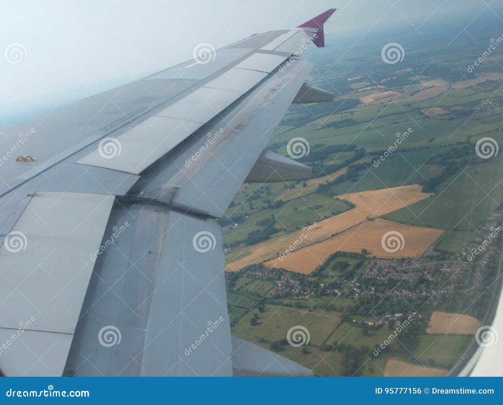 Airplane Wing Sky Flight Travel Stock Photo - Image of travel, clouds ...