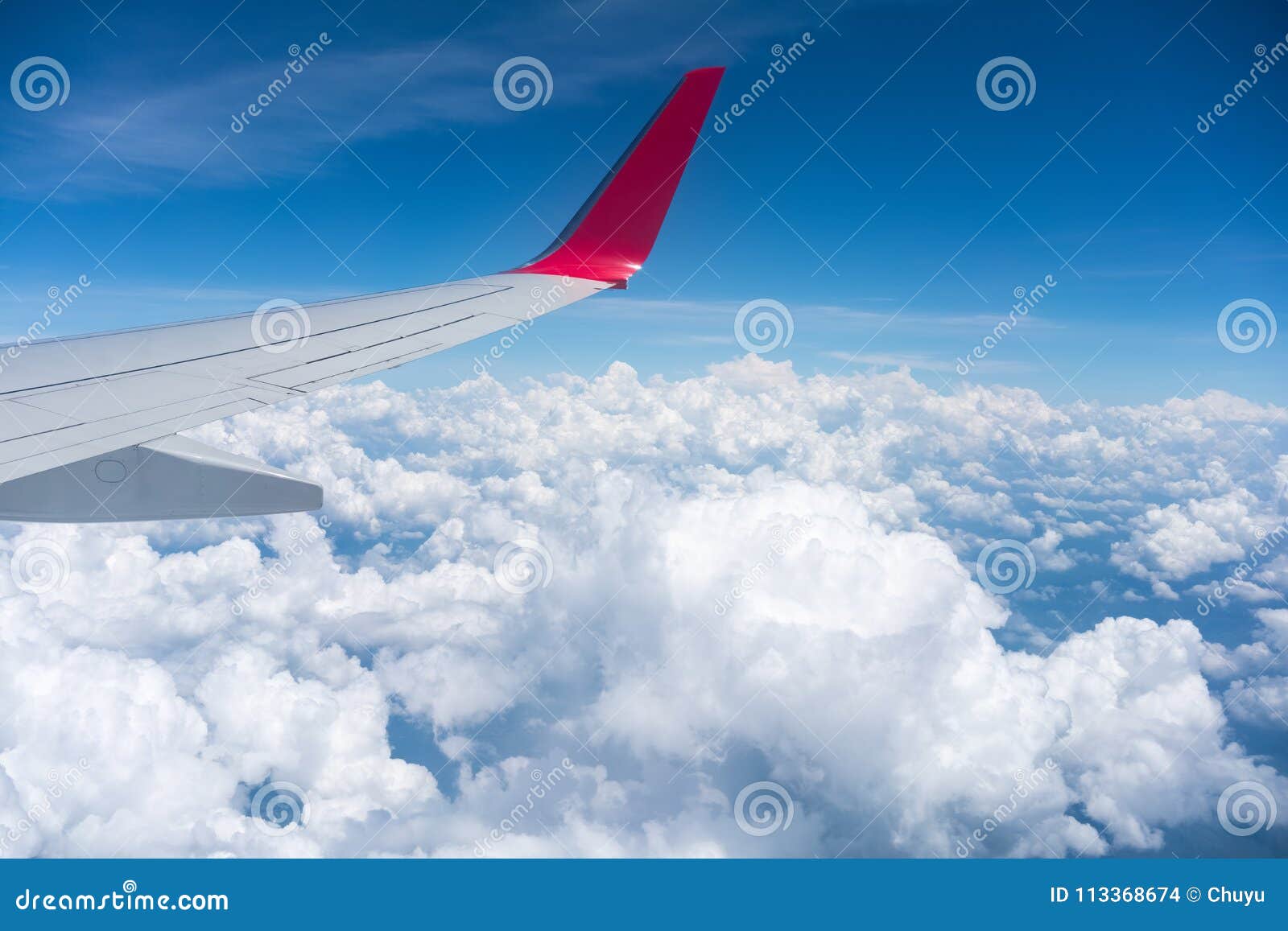 Airplane wing view stock photo. Image of airline, vacation - 113368674